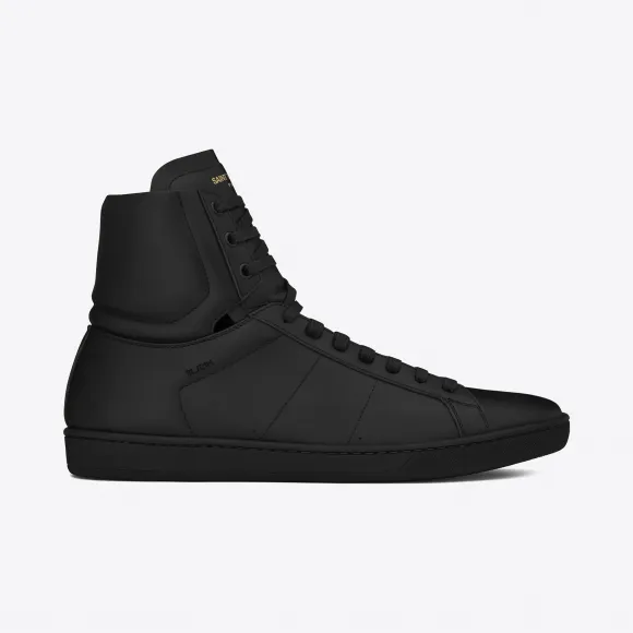 伊夫圣罗兰 Yves Saint Laurent 经典 Court Classic Sl 01h 黑色真皮高帮运动鞋 41785 小迈步海淘品牌官网