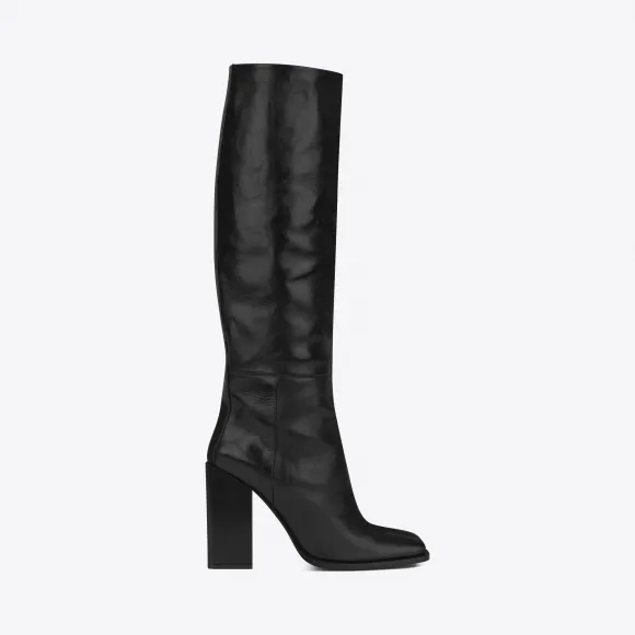 伊夫圣罗兰 Yves Saint Laurent Jodie 105黑色真皮及膝长统靴 4840690ar001000 小迈步海淘品牌官网