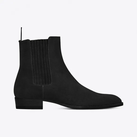 伊夫圣罗兰 Yves Saint Laurent Wyatt切尔西麂皮靴 小迈步海淘品牌官网