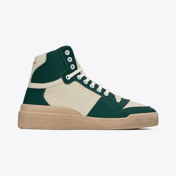 伊夫圣罗兰/Yves Saint laurent sl24中帮多孔光滑皮革运动鞋 6106192W4509266-小迈步海淘品牌官网