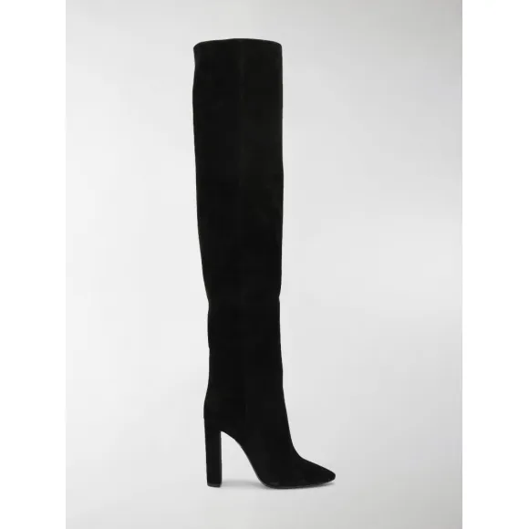 伊夫圣罗兰 Yves Saint Laurent 女士 绒面革高跟靴 6211200li001000 小迈步海淘品牌官网