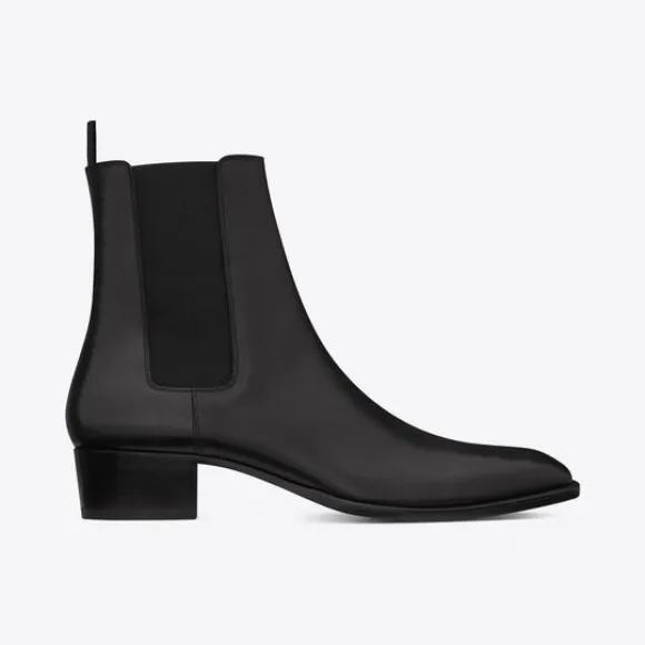 伊夫圣罗兰 Yves Saint Laurent 经典wyatt 黑色真皮切尔西靴 6341941yl001000 小迈步海淘品牌官网