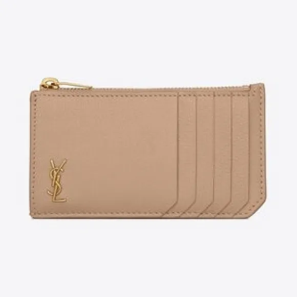 伊夫圣罗兰/Yves Saint laurent monogram fragments粒面皮革拉链卡包 63742515B0W2721-小迈步 ...
