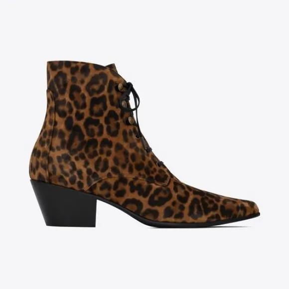 伊夫圣罗兰 Yves Saint Laurent Susan豹纹绒面靴 6761581fl002198 小迈步海淘品牌官网