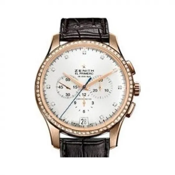 真力时/Zenith El Primero系列 18k玫瑰金镶钻 自动机械机芯 男表 22.2110.400-02.C498-小迈步海淘品牌官网